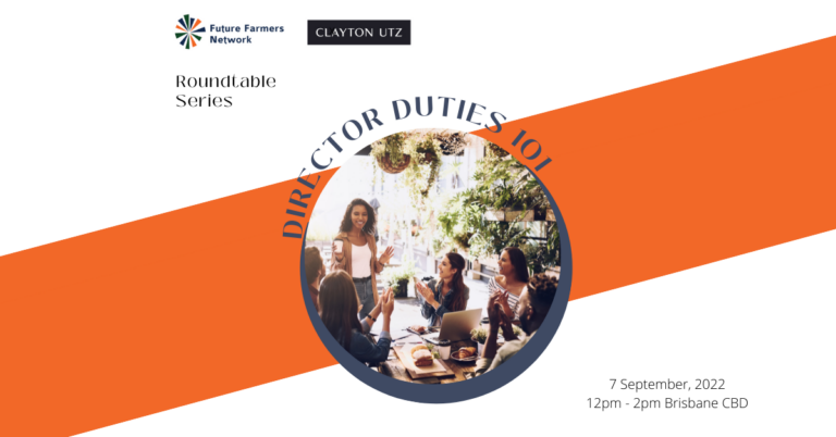 Director Duties 101 for Agriculture - Rountable in Brisbane - Future ...